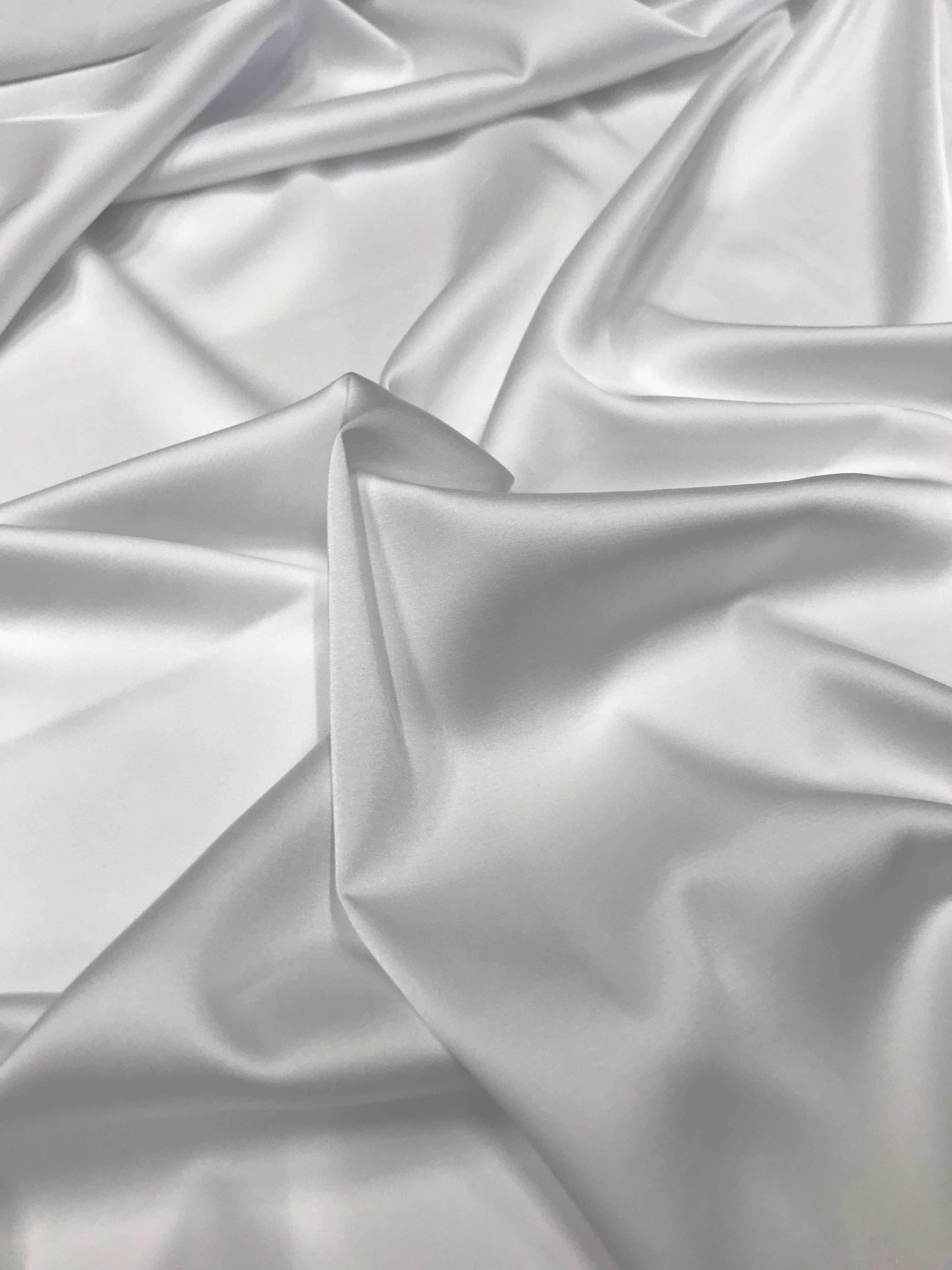 Tissu satin élasthanne "Raso" - Blanc - Papin Tissus